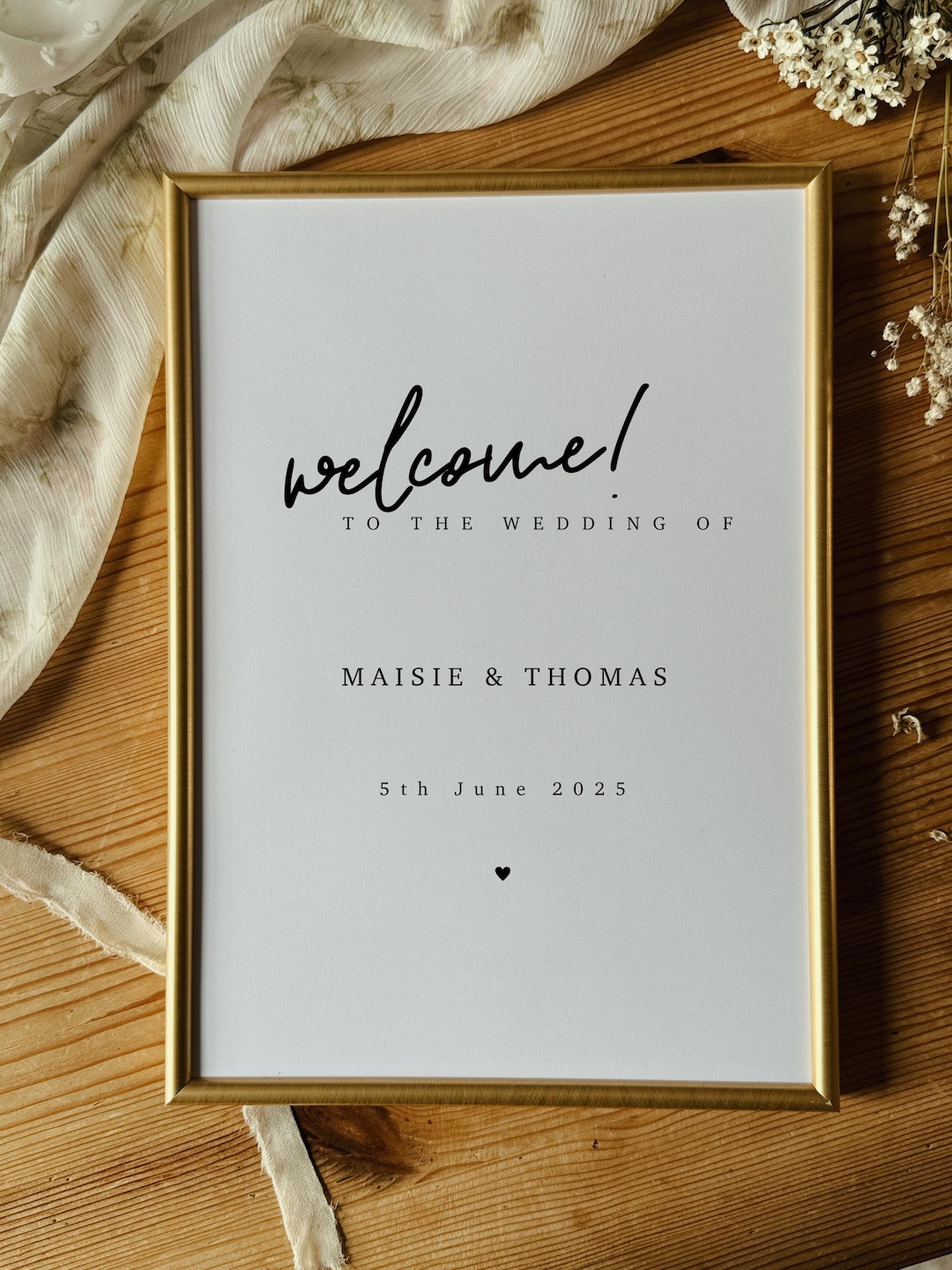Welcome Wedding Sign Print, Wedding Print, Printed Wedding Signage ...