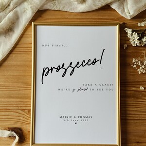 Prosecco Wedding Sign Print, Drinks Wedding Print, Printed Wedding ...