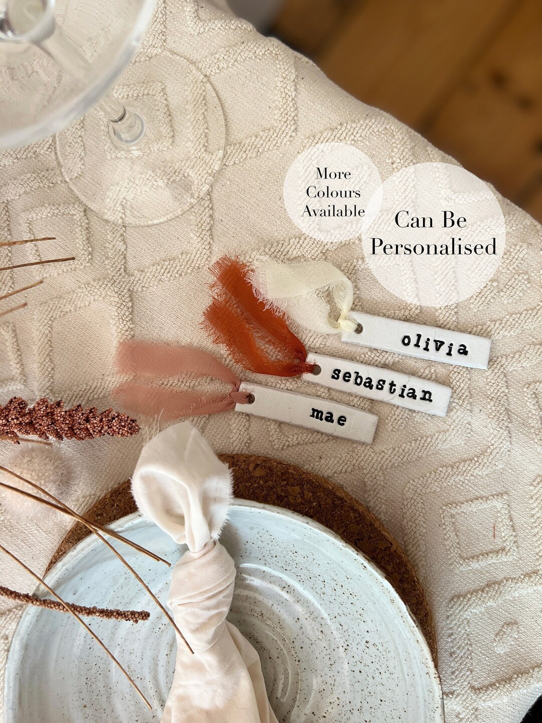 Personalised Place Names - Clay Place Names - Wedding Seating - Wedding ...