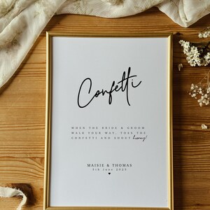 Confetti Wedding Sign Print, Wedding Print, Printed Wedding Signage ...