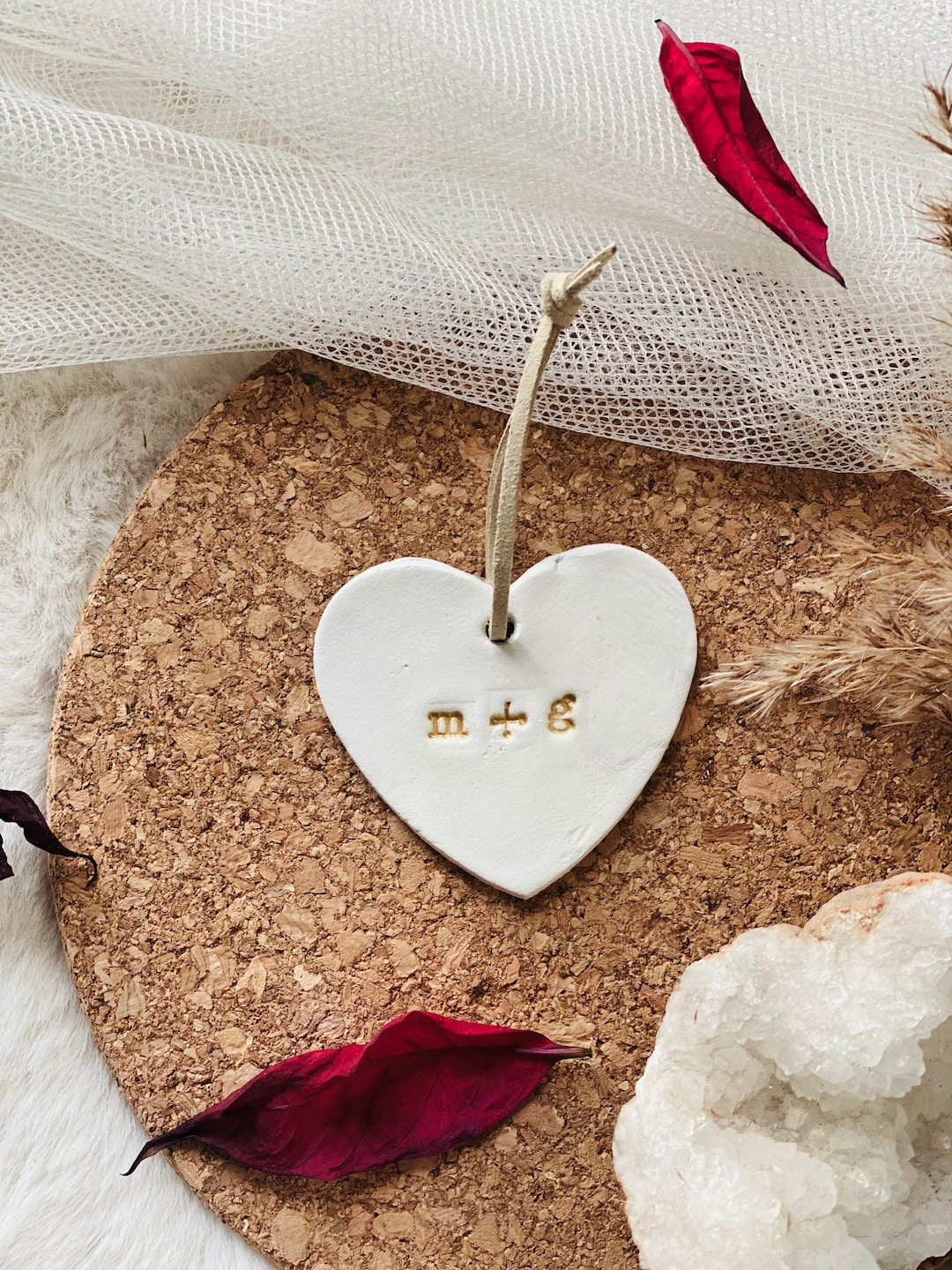 Handmade Personalised Clay Heart Keepsake, Wedding Gift, Wedding ...