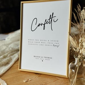 Confetti Wedding Sign Print, Wedding Print, Printed Wedding Signage ...