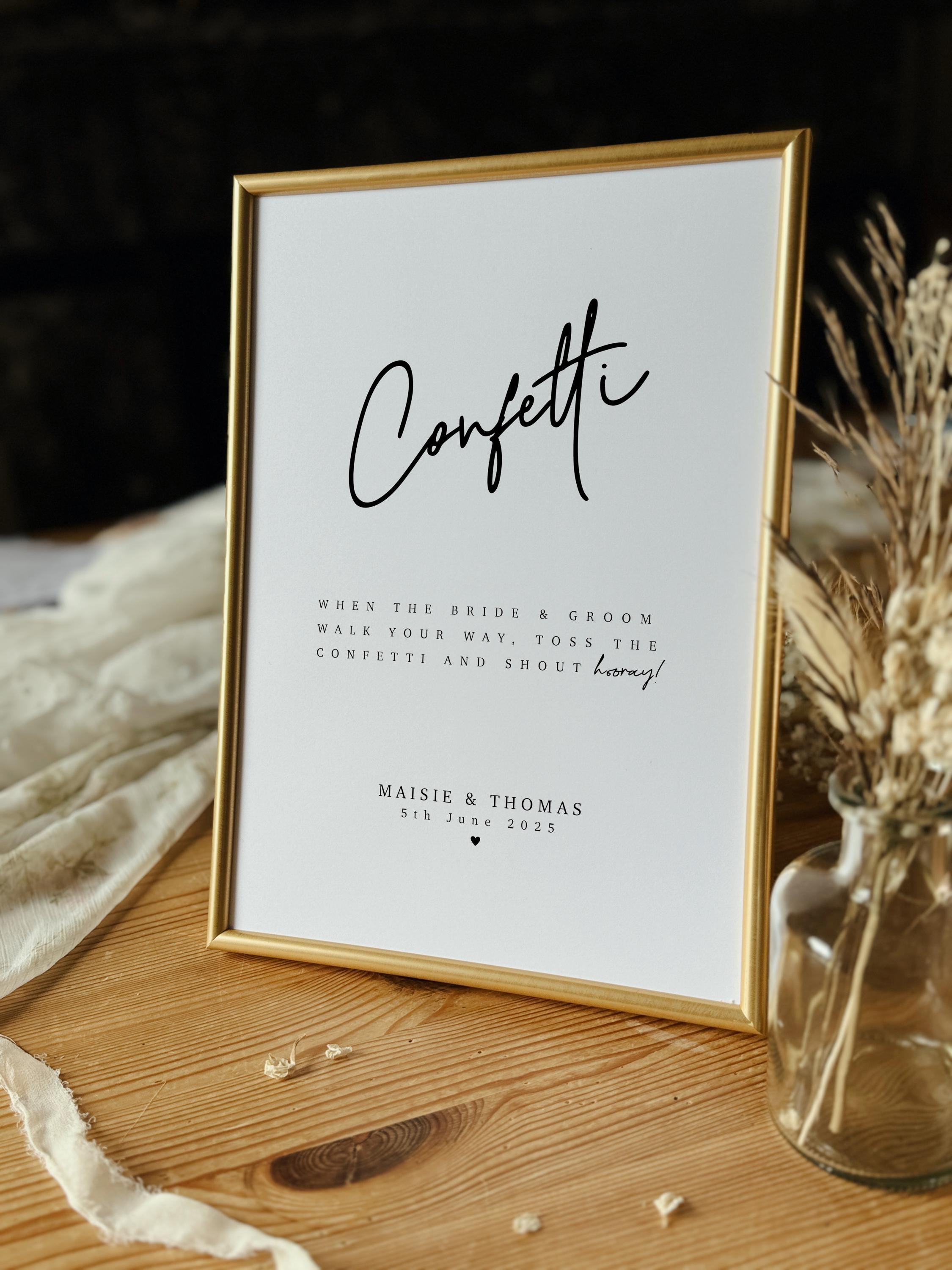 Confetti Wedding Sign Print, Wedding Print, Printed Wedding Signage ...