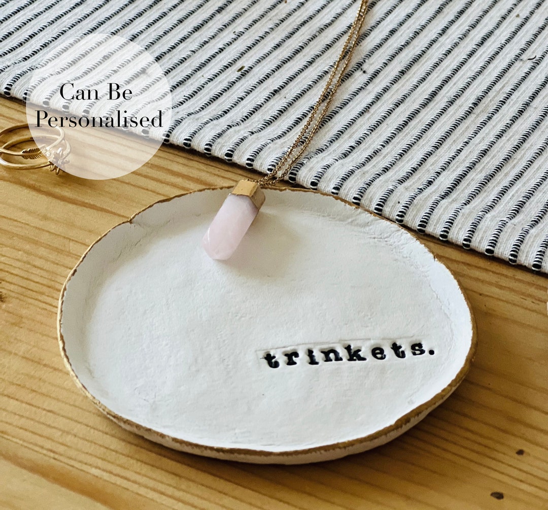 Personalised Trinket Dish Gift Handmade Clay Jewellery Tray ...