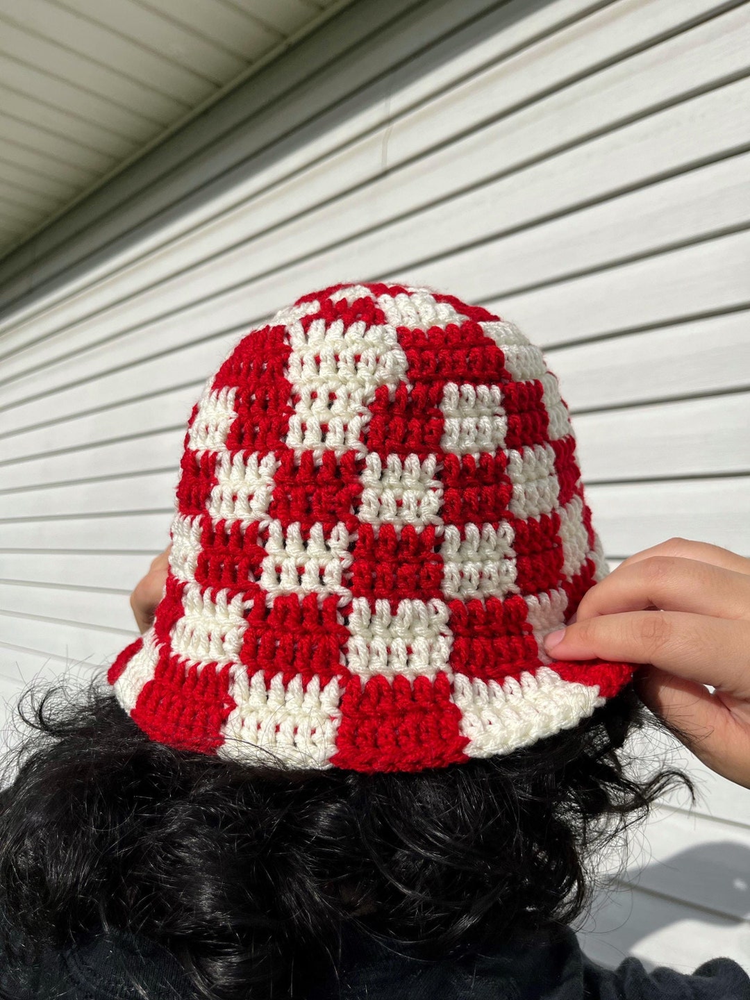 Crochet Checkered Bucket Hat - Etsy