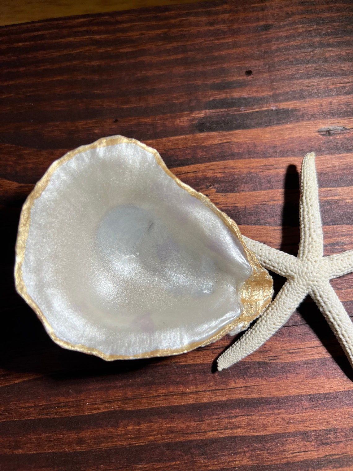 Pearl Finish Oyster Shell Ring Dish Beachy Favors Small - Etsy