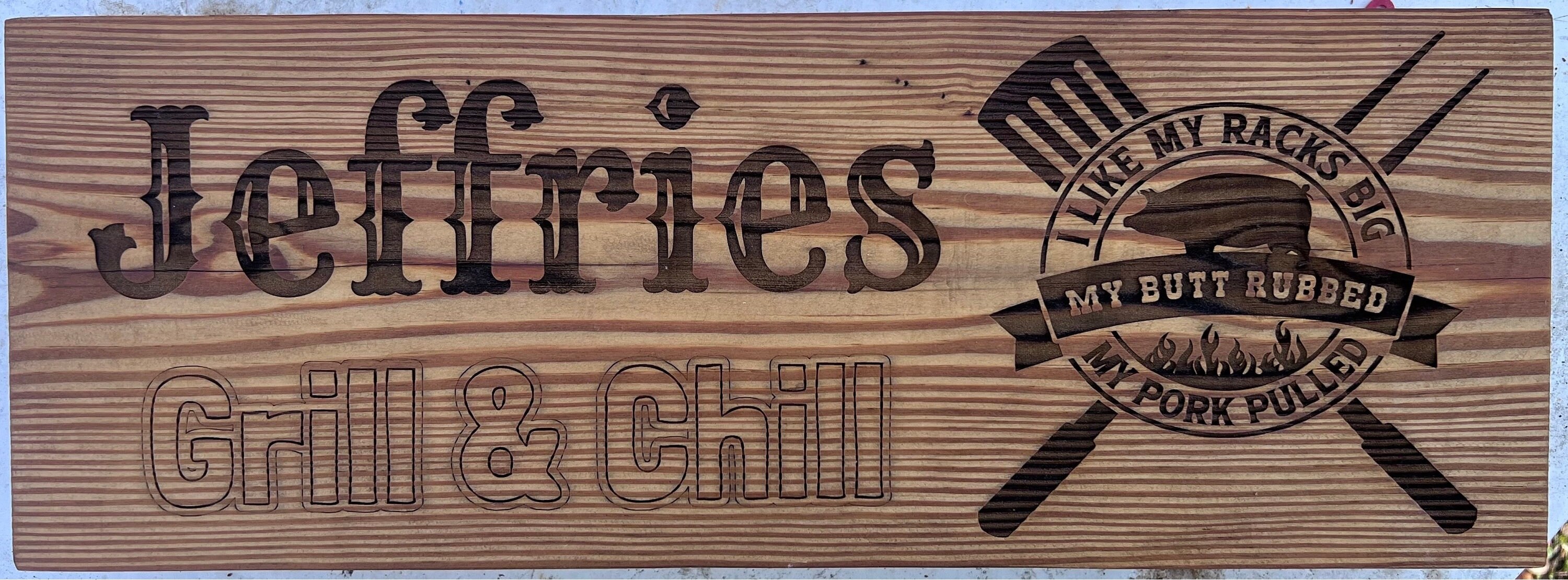 Grill & Chill Sign, Bar Signs, BBQ Signs, Personalized Sign, Custom ...