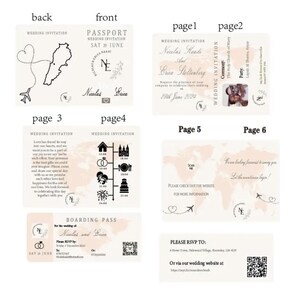 Passport Wedding Invitation Set Gold Foil Destination Wedding, Boarding ...