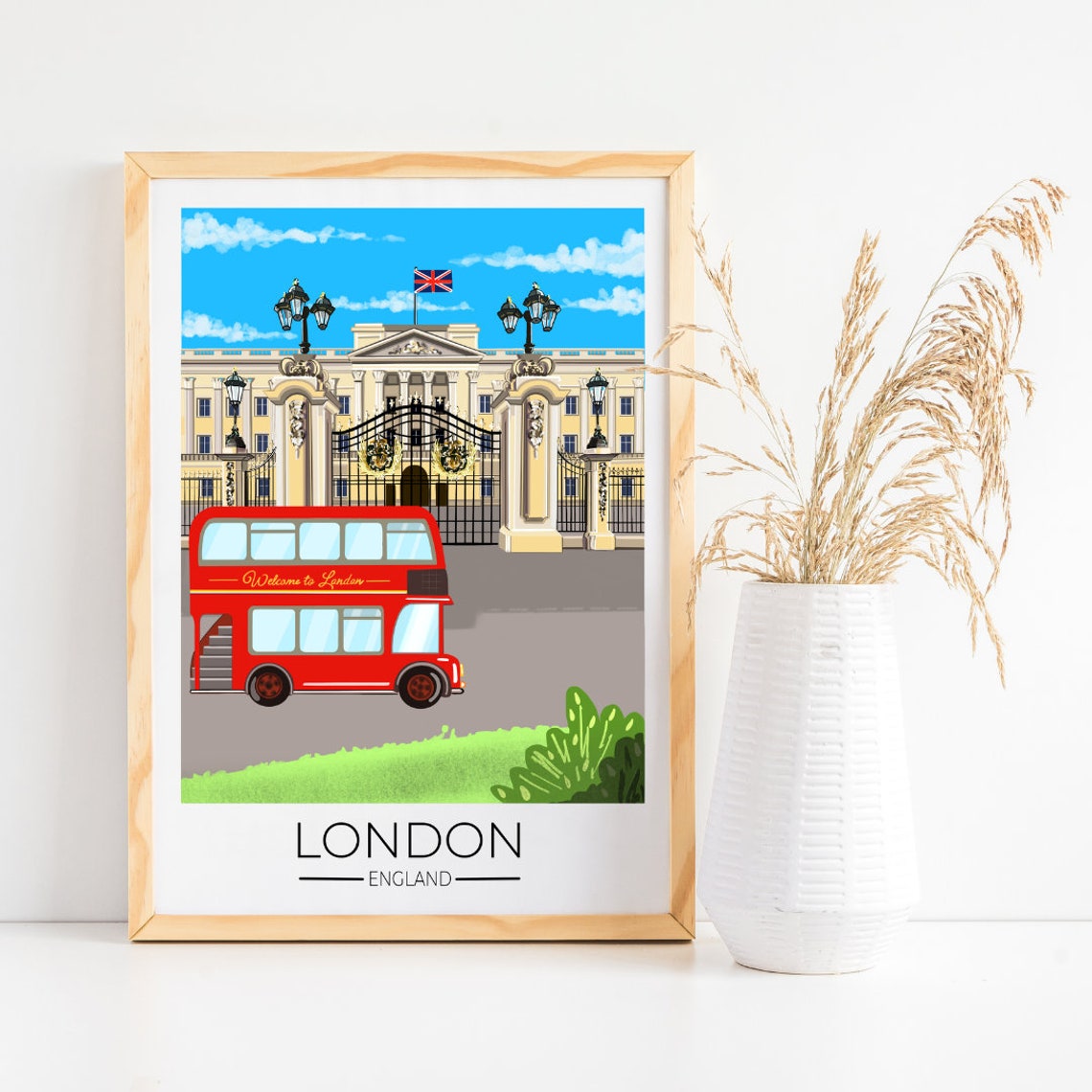 London Travel Poster Wall Print Travel Poster Buckingham - Etsy UK
