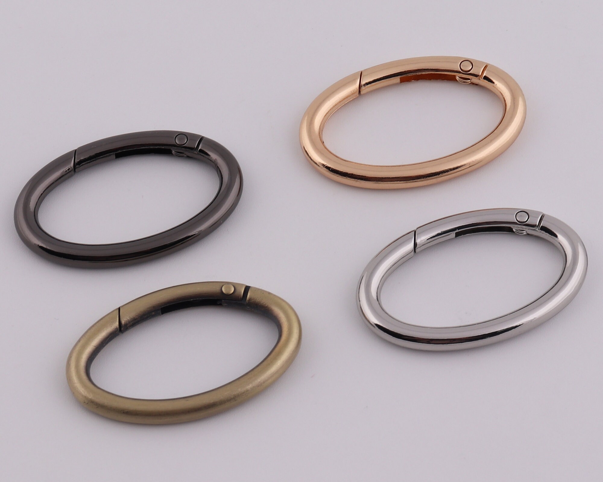 1.5" (37mm Inner) Oval Spring O Ring Metal Clasps Spring Gate Ring ...