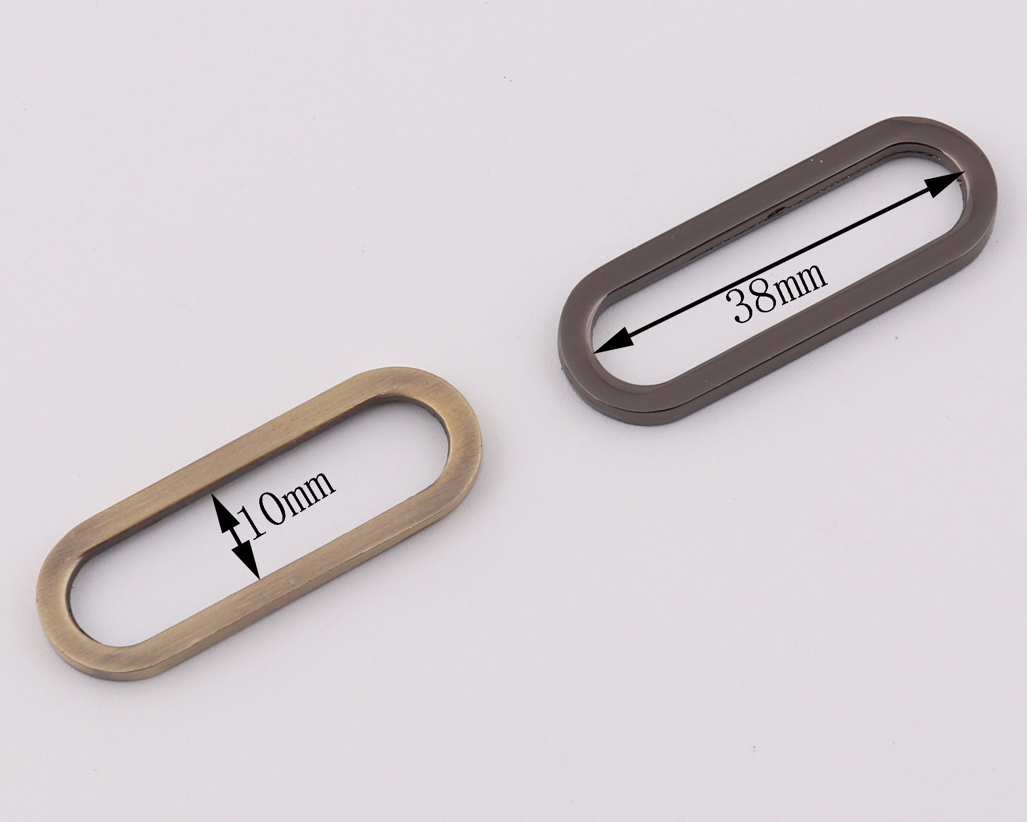 1.5" (38mm Inner) Metal Elliptical Ring Strap Connection Ring Luggage ...