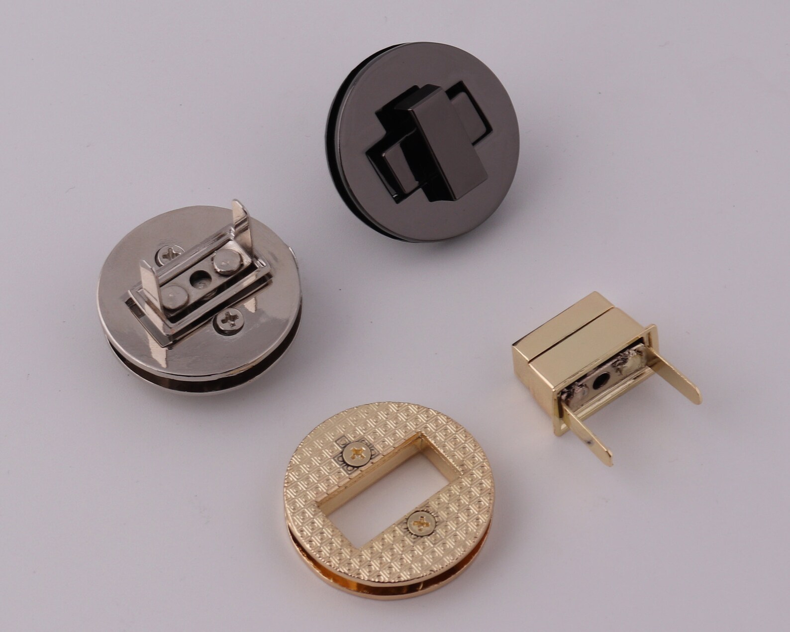 1-2-5 Pcs Circle Bag Lock Purse Twist Lock Metal Lock Turn | Etsy