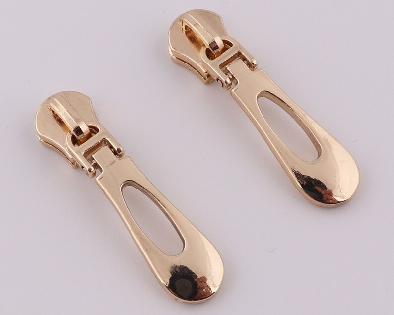 5 metal zipper head silver/gun black/light gold zipper pulls | Etsy