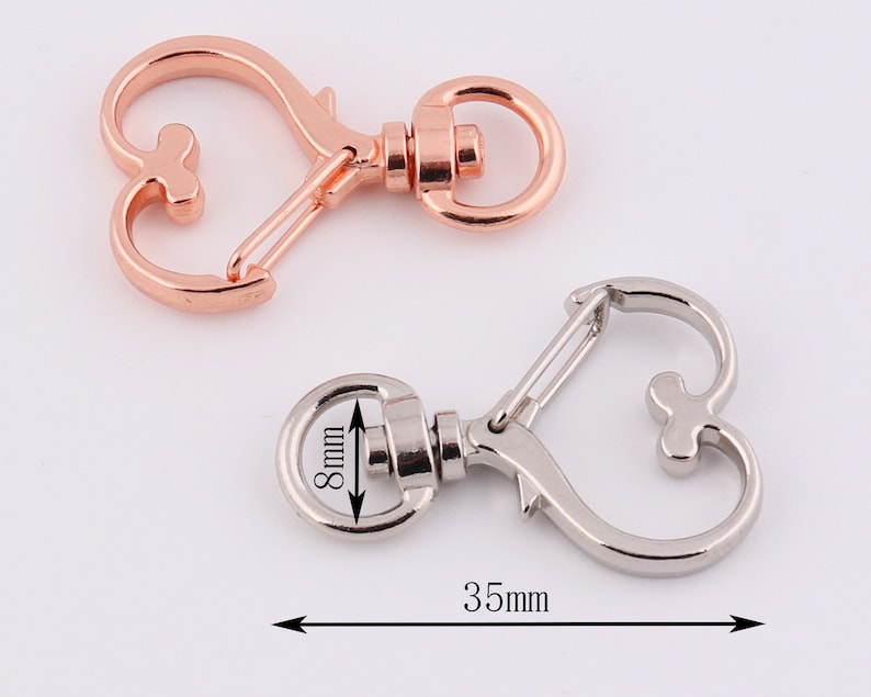 5-10-20 Pcs Heart Shaped Swivel Snap Hook Key Chain Swivel - Etsy
