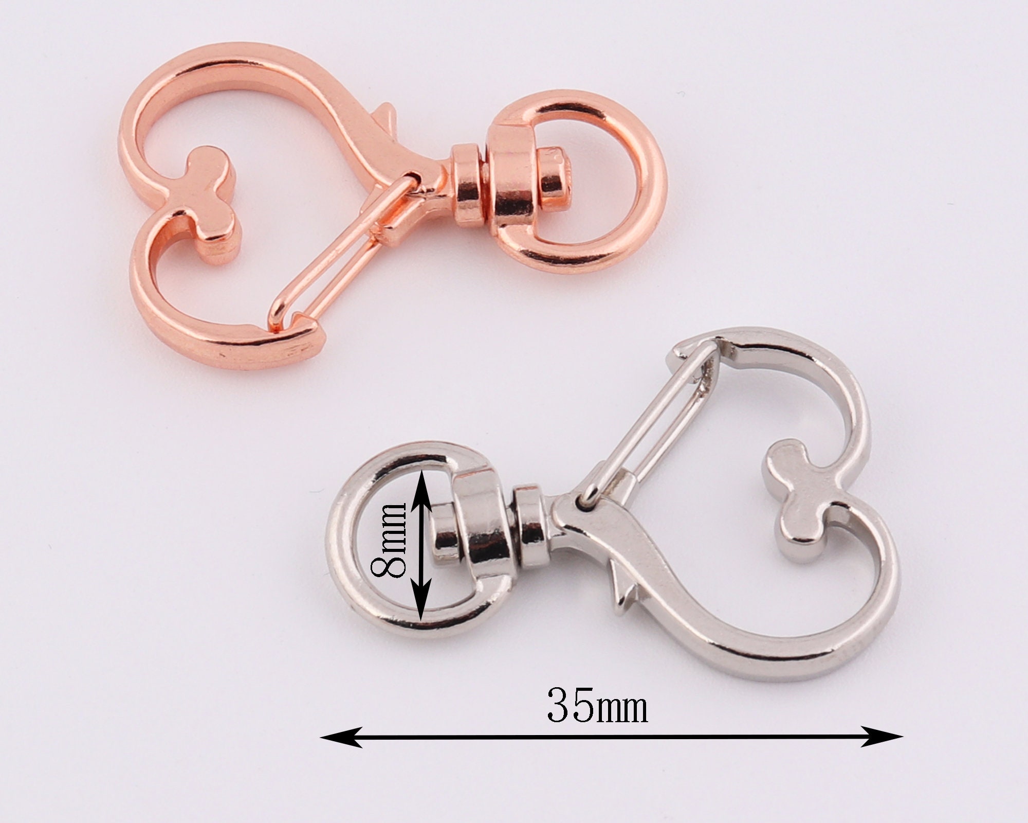 5-10-20 Pcs Heart Shaped Swivel Snap Hook Key Chain Swivel - Etsy