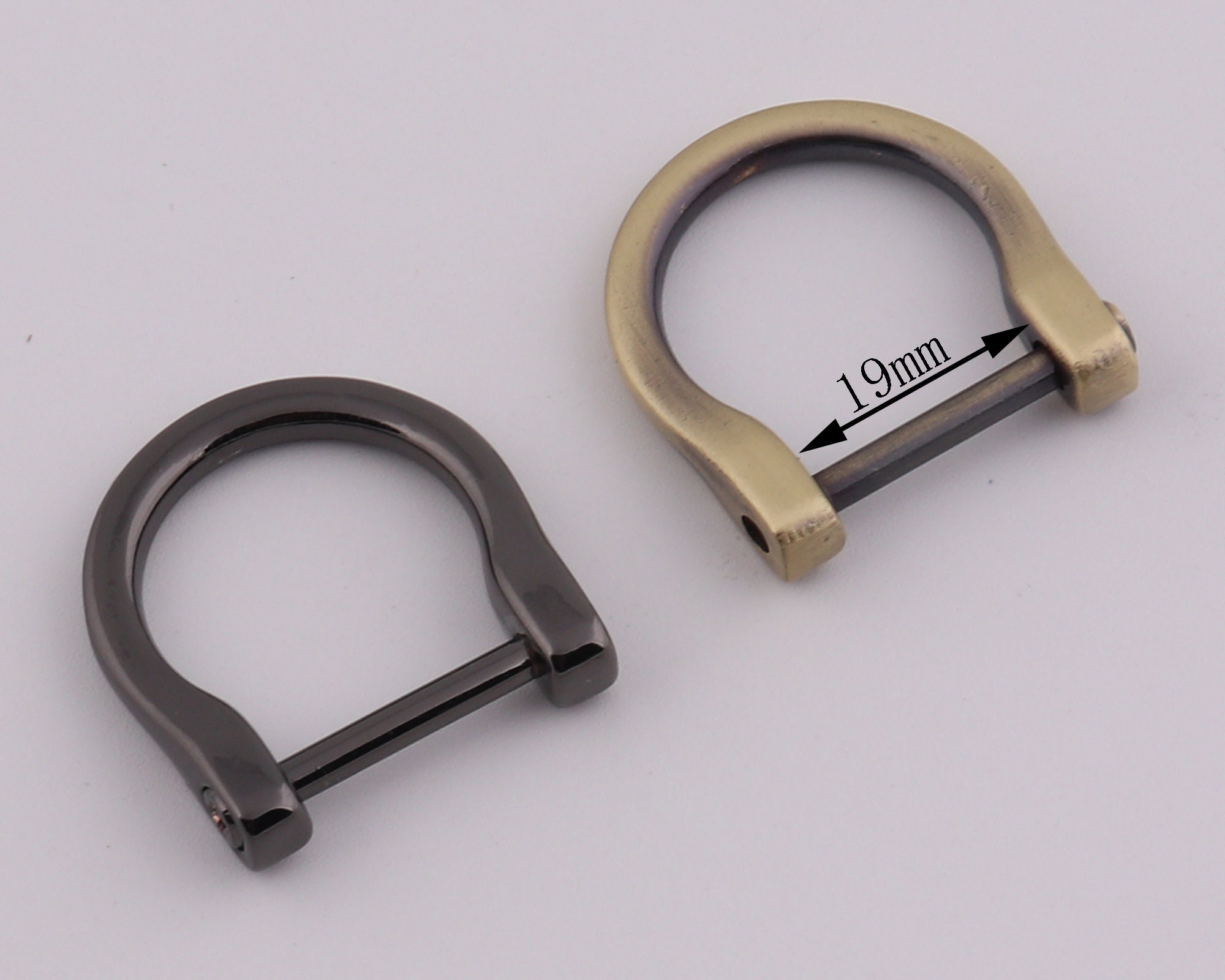 3/4" (19mm Inner) Metal D Ring Screw D Rings U Shape Ring Bag Clasp ...