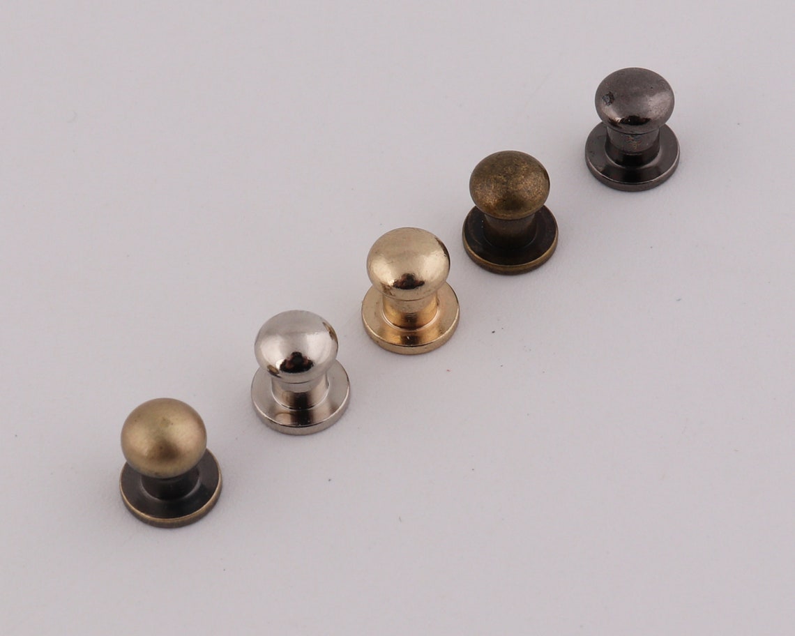 6 Mm Metal Screw Rivets Round Head Screwed Rivets Leather - Etsy