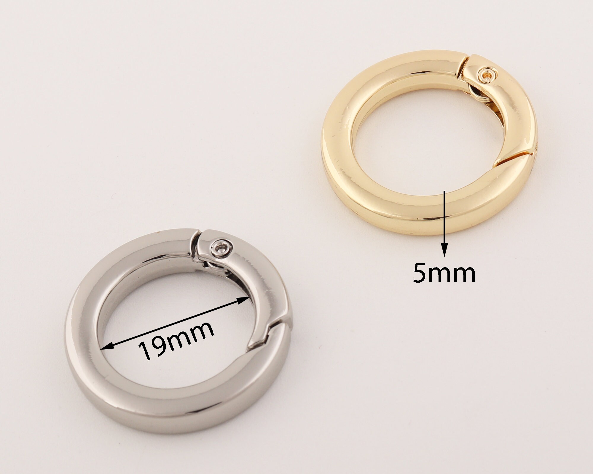 3/4" (19mm Inner) Metal Spring O Ring Clasps Spring Gate Ring Spring O ...