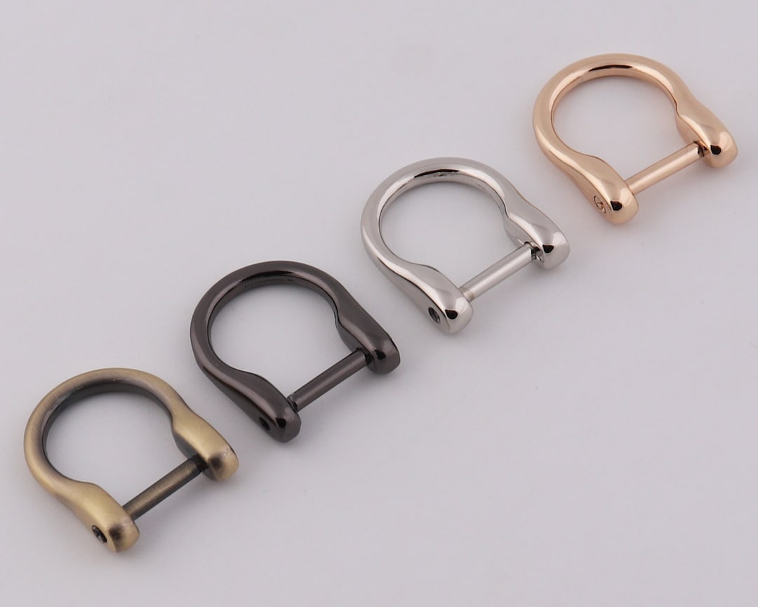 1/2" (14mm Inner) Metal D Ring Screw D Rings U Shape Ring Bag Clasp ...