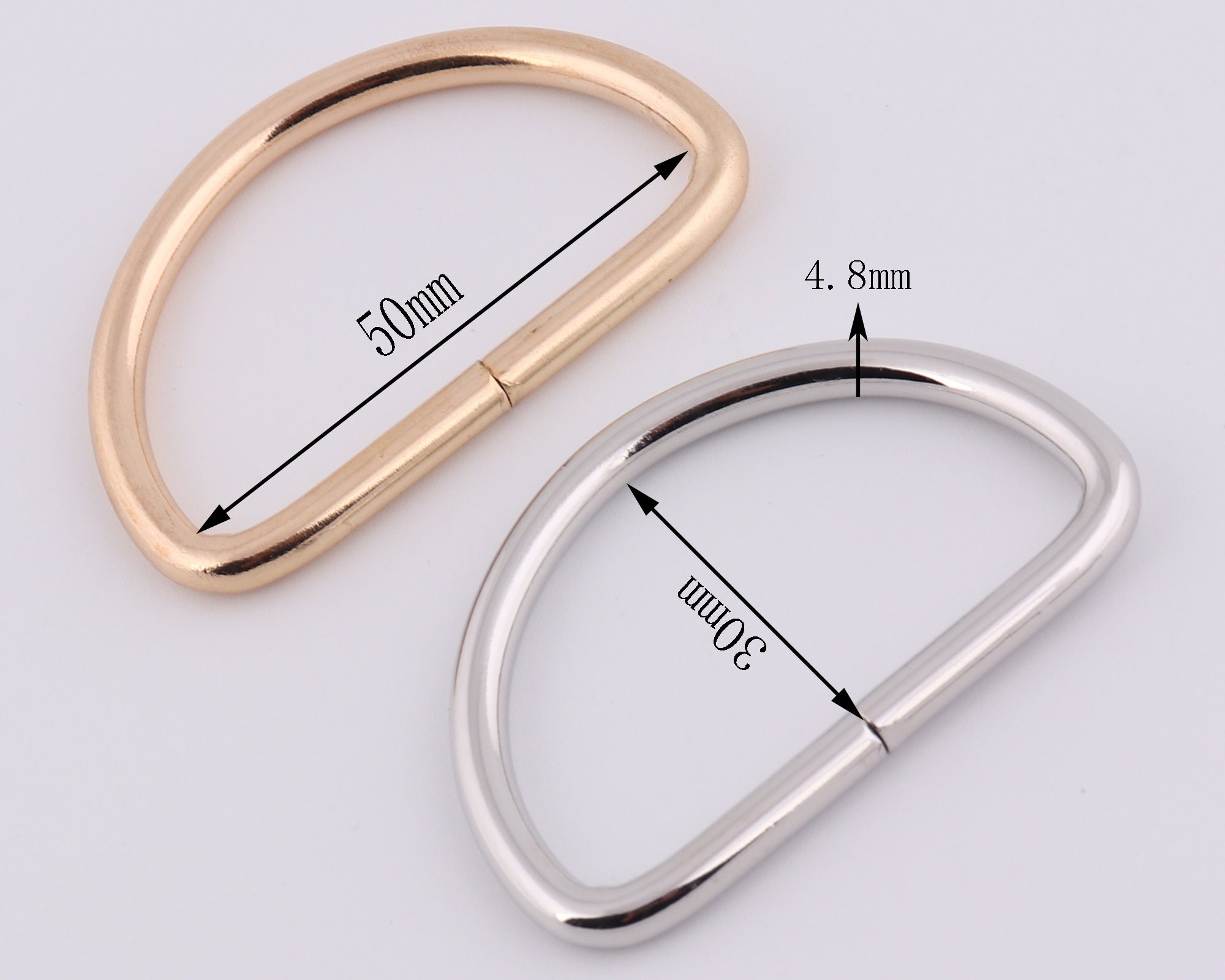 2 50mm Inner Non Welded Dee Ring Metal D Ring | Etsy