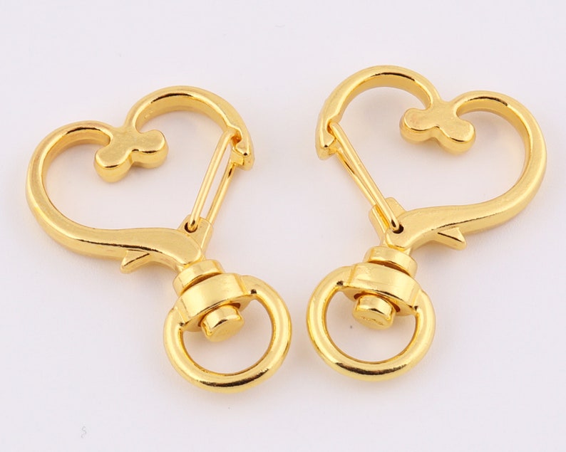 5-10-20 Pcs Heart Shaped Swivel Snap Hook Key Chain Swivel - Etsy