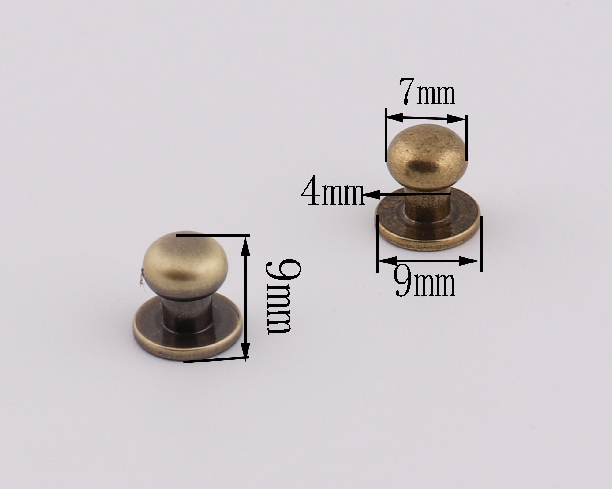 7 Mm Metal Screw Rivets Round Head Screwed Rivets Leather - Etsy