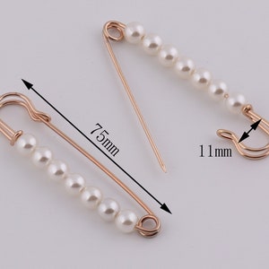 1 Pc 75mm×11mm Pearl Safety Pin , Pearl Brooch Pin,shawl Pins,big ...