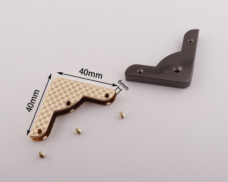 2-4-8 Pcs Metal Purse Corner Light Gold/gun Black Bag Corner Protector ...