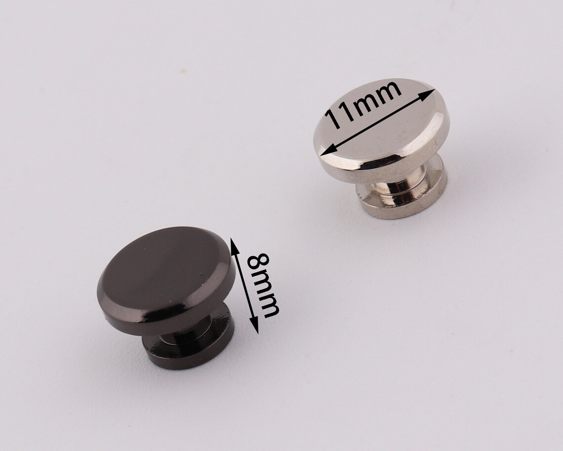 11 Mm Metal Screw Rivets Round Head Screwed Rivets Leather | Etsy