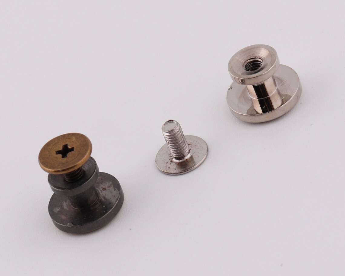 11 Mm Metal Screw Rivets Round Head Screwed Rivets Leather | Etsy
