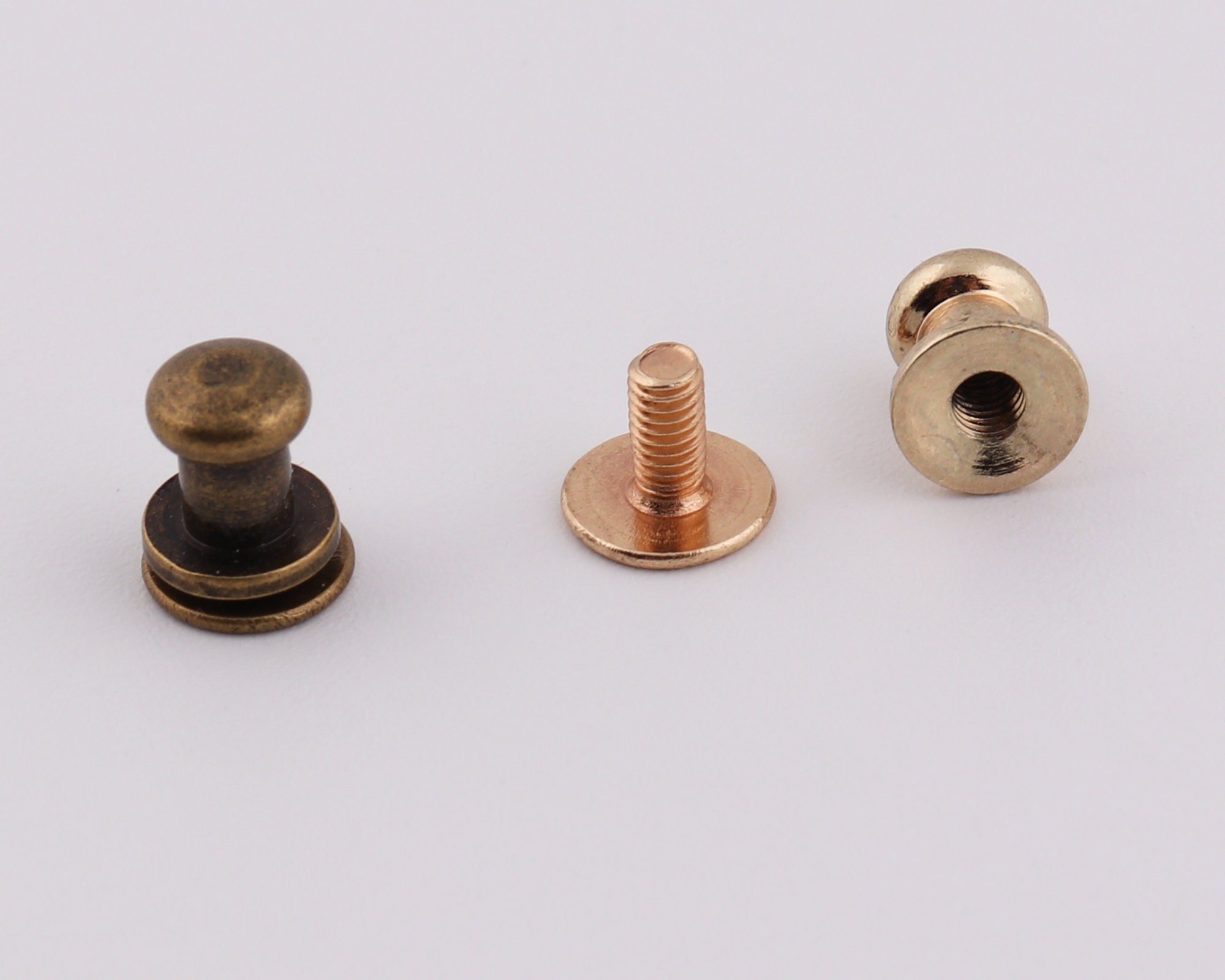 6 Mm Metal Screw Rivets Round Head Screwed Rivets Leather - Etsy