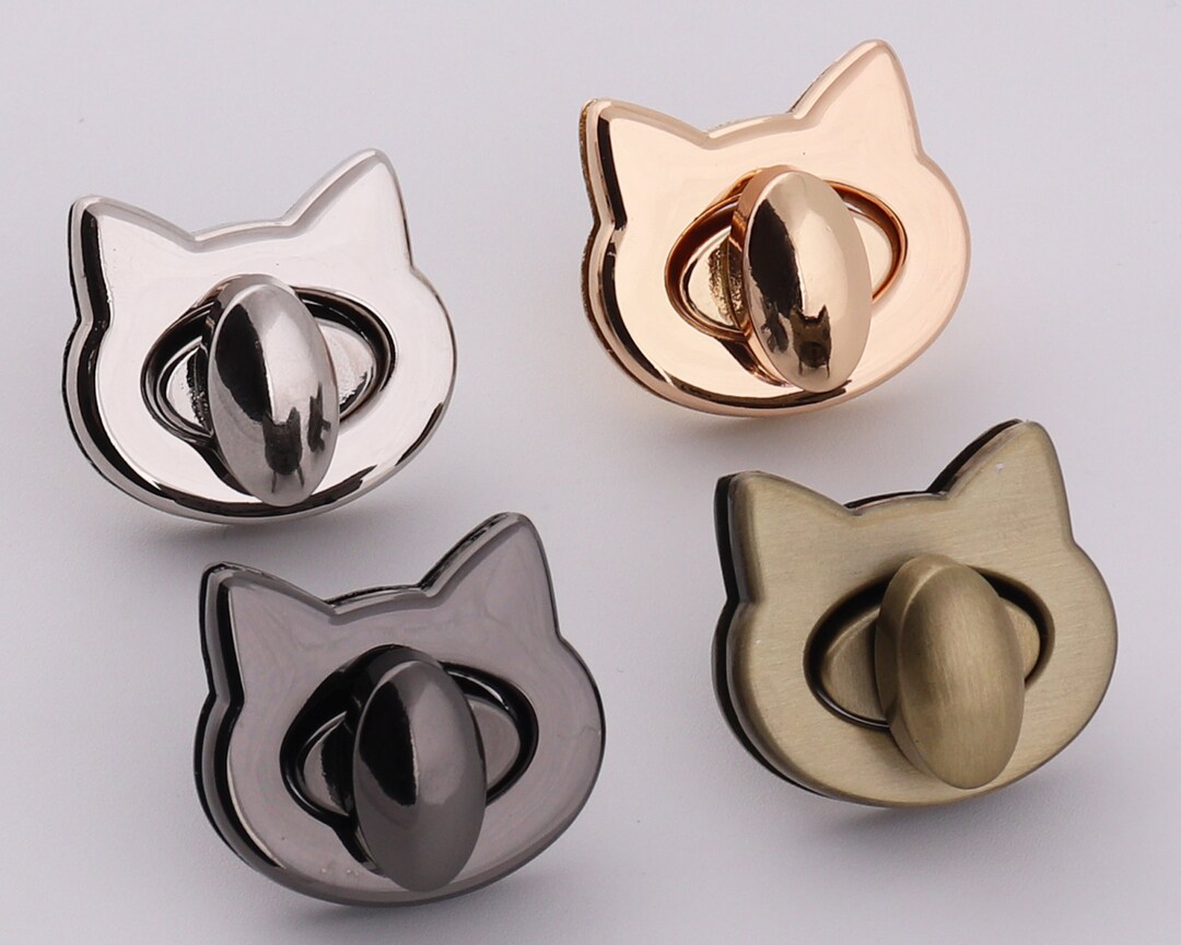 1-2-5 Pcs Cat Bag Lock Purse Twist Lock Metal Lock Turn Lock Purse ...