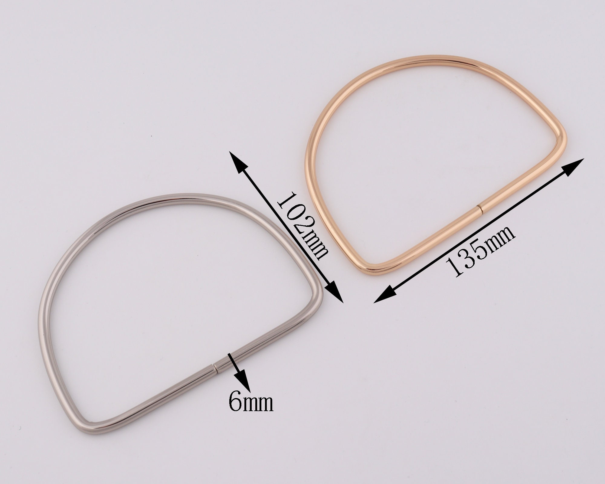 1-2 Pair (135mm×102mm ) Metal D Ring Purse Handle Purse Ring Bag Handle ...