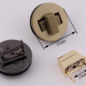 1-2-5 Pcs Circle Bag Lock Purse Twist Lock Metal Lock Turn Lock Purse ...