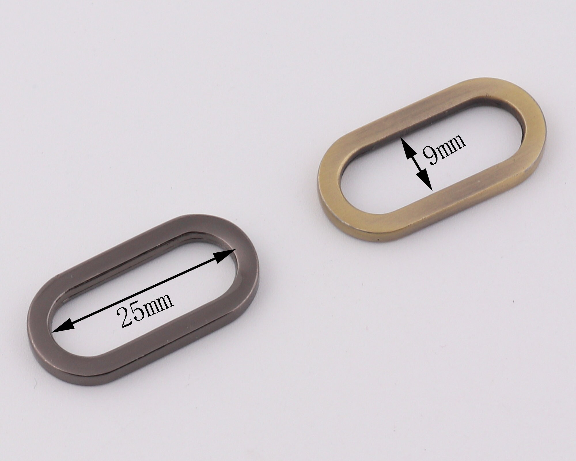 1" (25mm Inner) Metal Elliptical Ring Strap Connection Ring Luggage ...