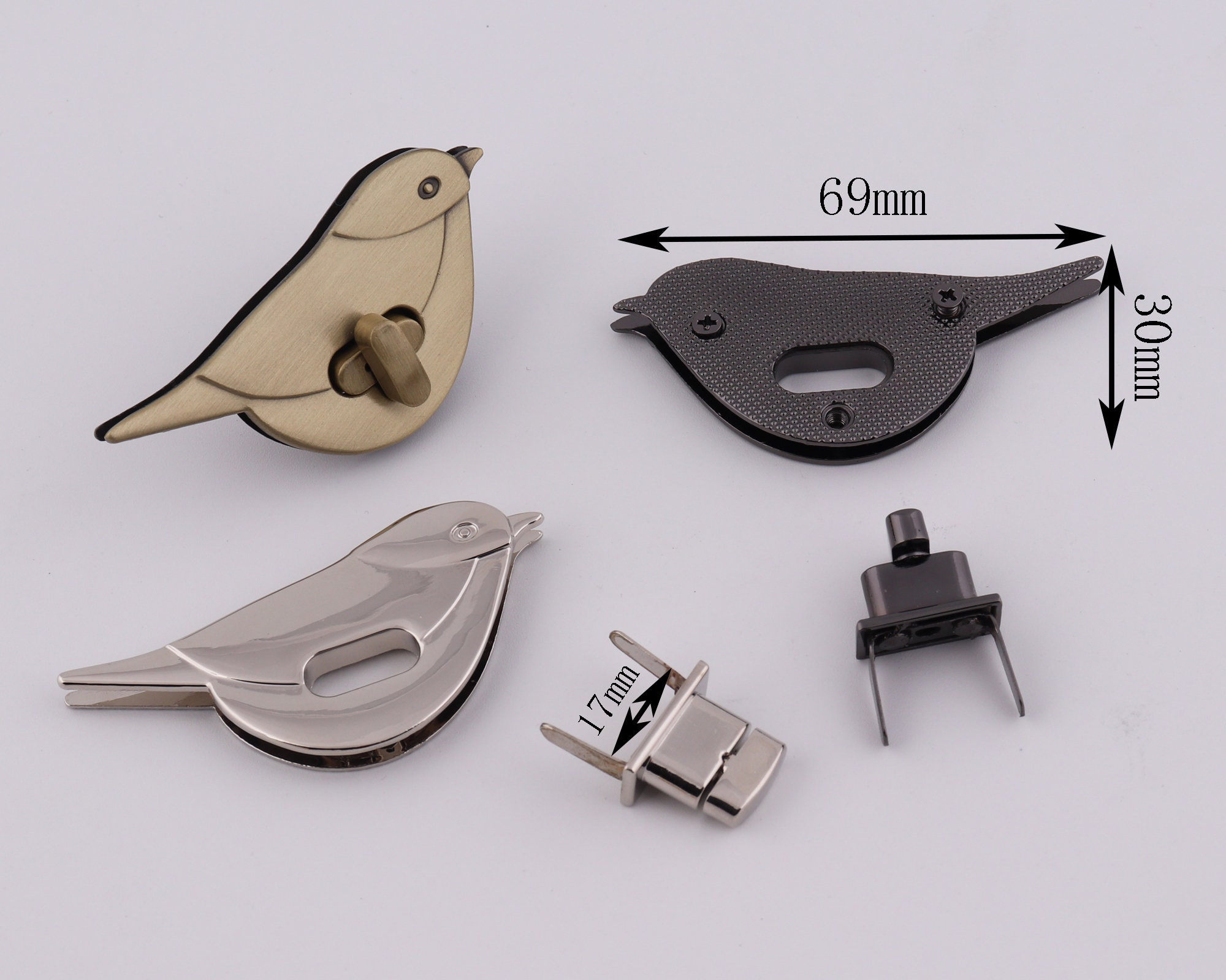 1-2-5 Pcs Bird Bag Lock Purse Twist Lock Metal Lock Turn Lock - Etsy