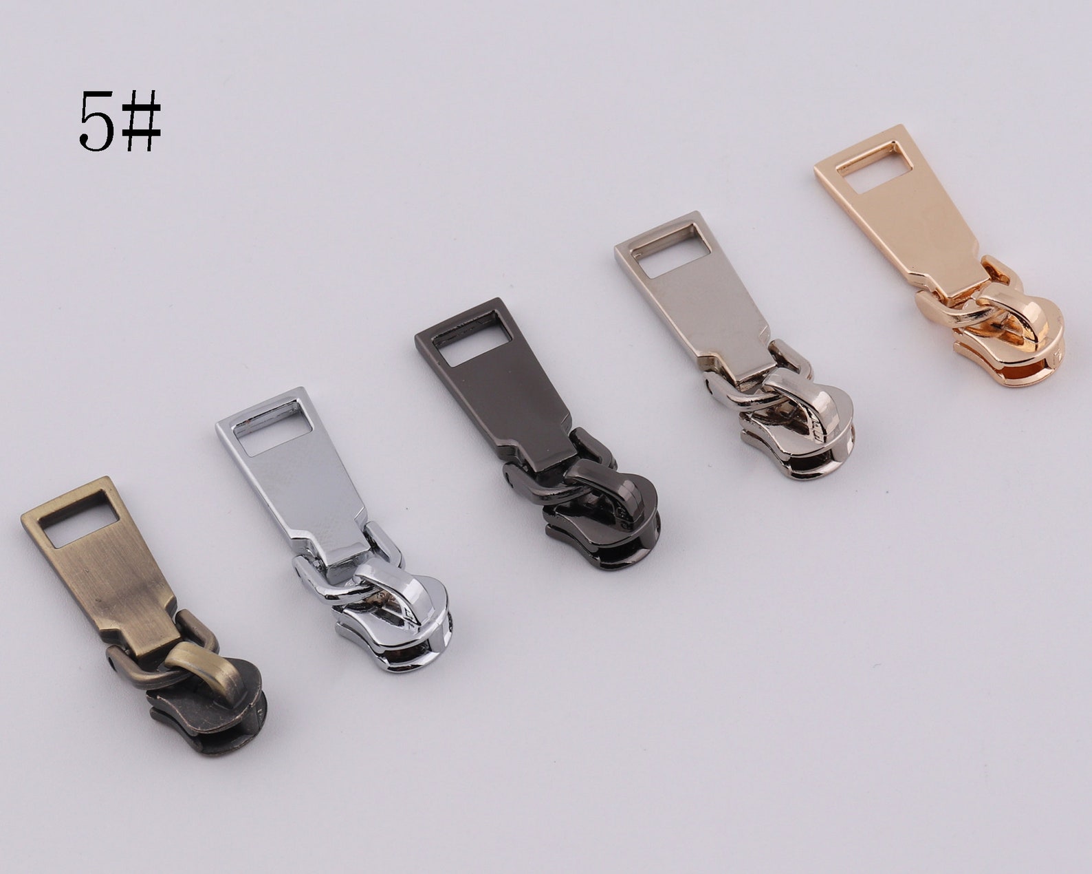 5# Metal Zipper Head Silver/gun Black/light Gold/bronze/chrome Zipper ...
