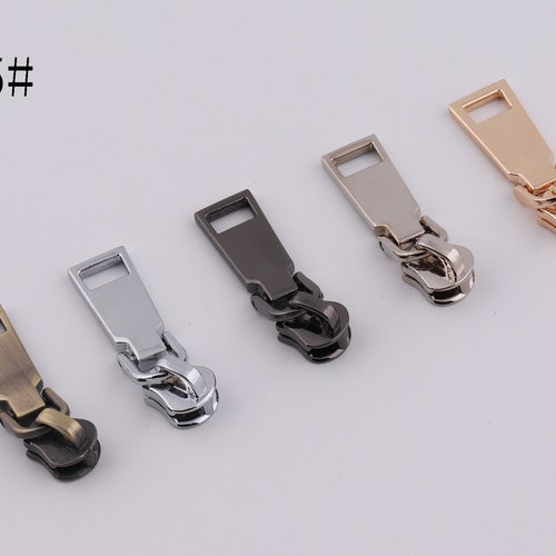 5 Metal Zipper Head Silver/gun Black/light Gold/bronze/chrome - Etsy