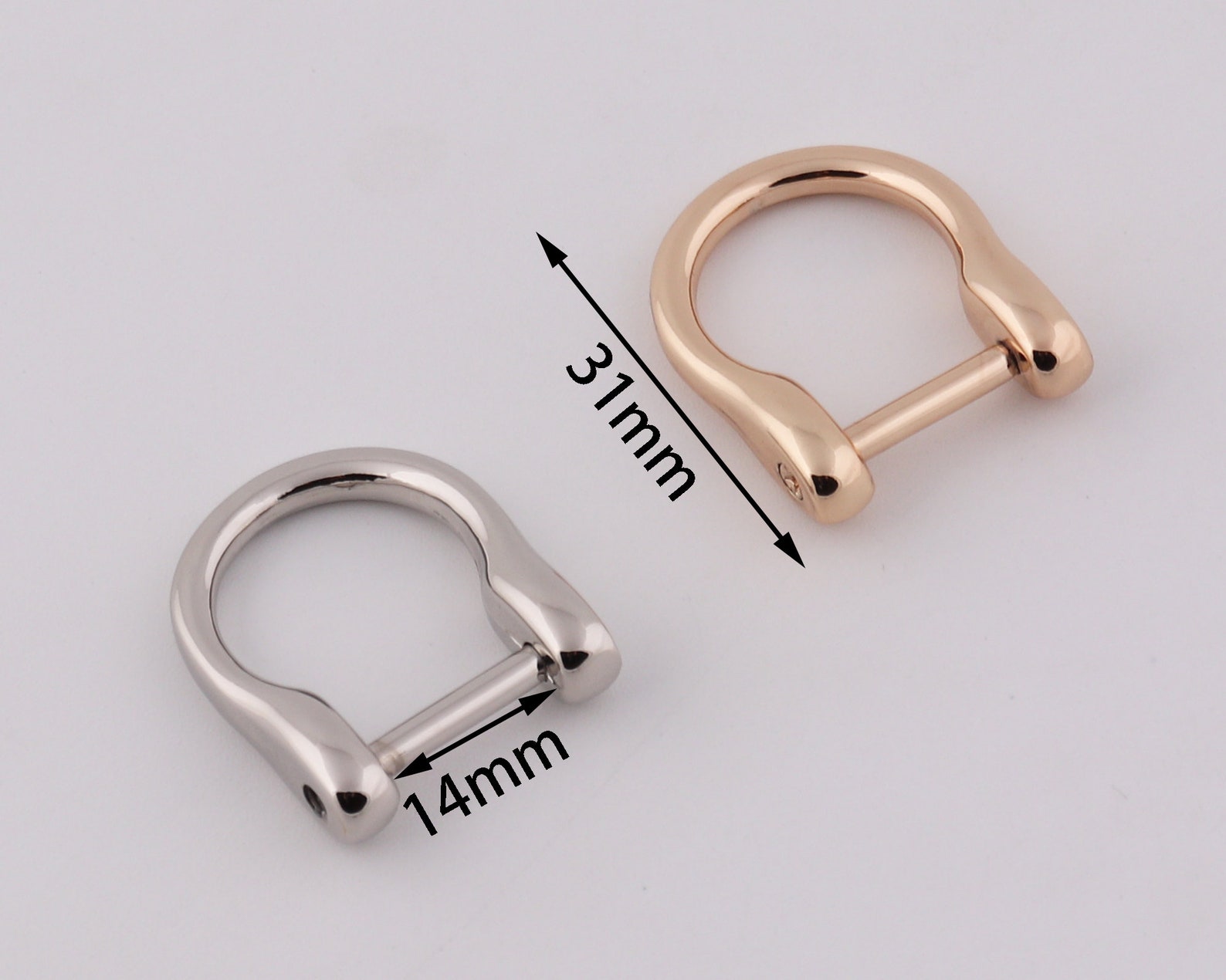 1/2 14mm Inner Metal D Ring Screw D Rings U Shape Ring - Etsy