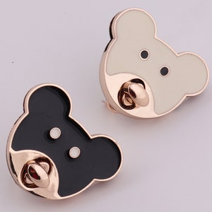 1-2-5 Pcs Bear Metal Lock Bear Shape Purse Lock Turn Lock Twist Lock ...