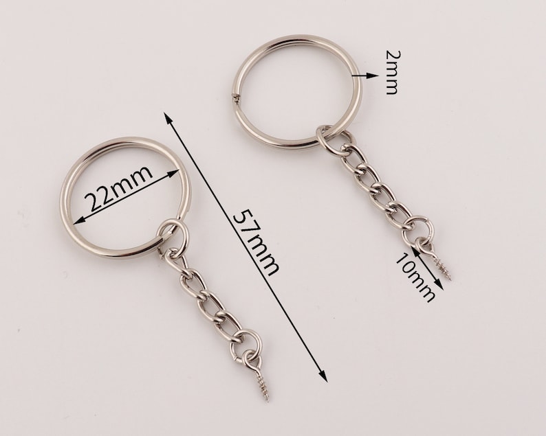 7/8 22mm Inner Key Ring With Solid Iron Ring Chain and - Etsy