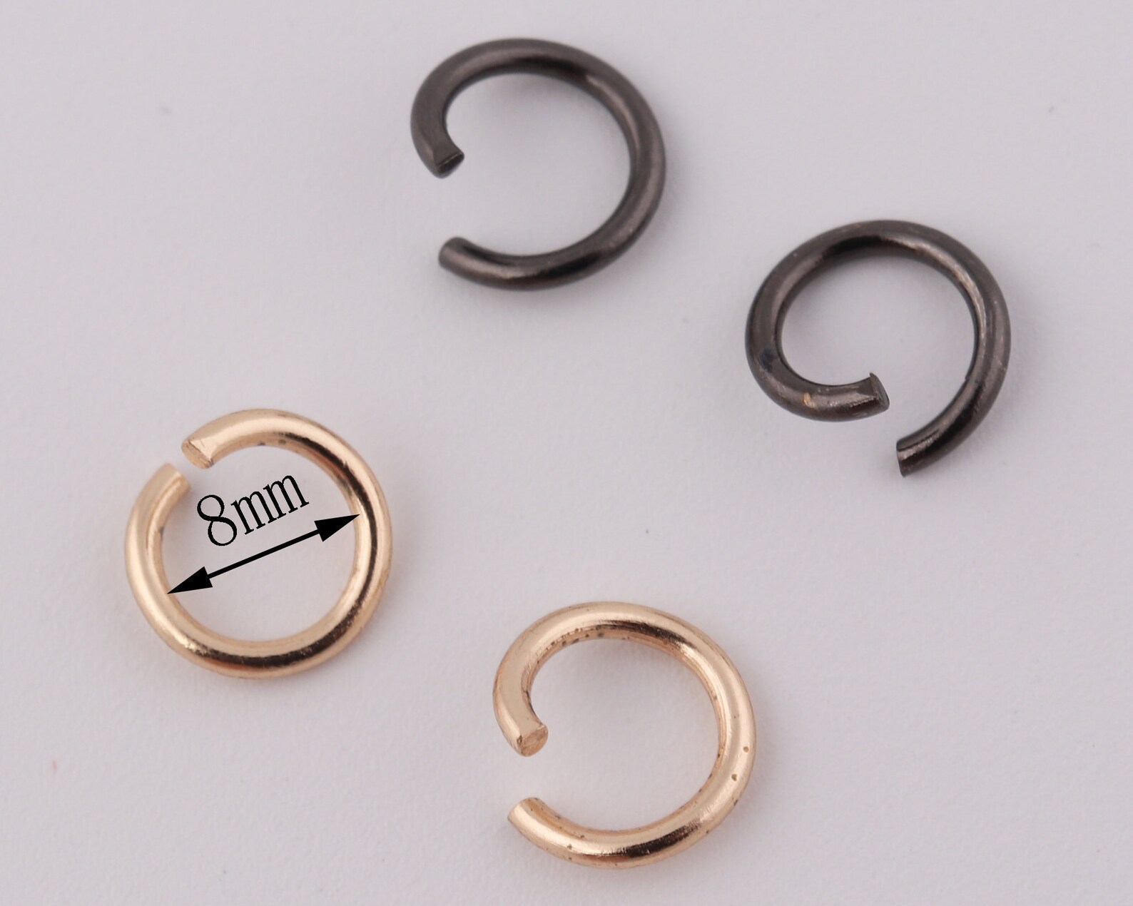50-100 Pcs 8mm Innerplated Open Jump Rings Metal O Ring - Etsy