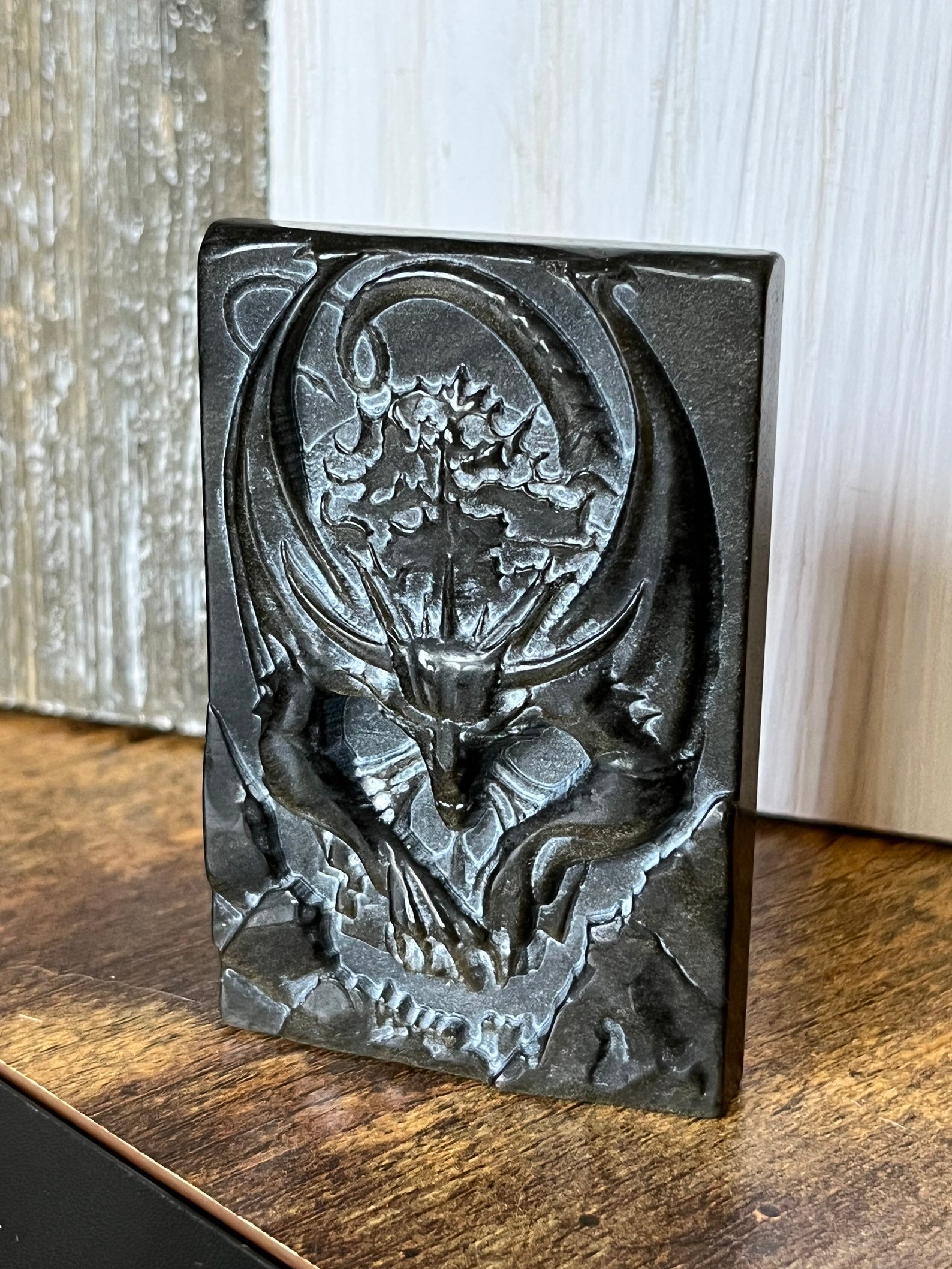 Gold Sheen Obsidian Dragon Plaque Crystal Plaque Crystal - Etsy