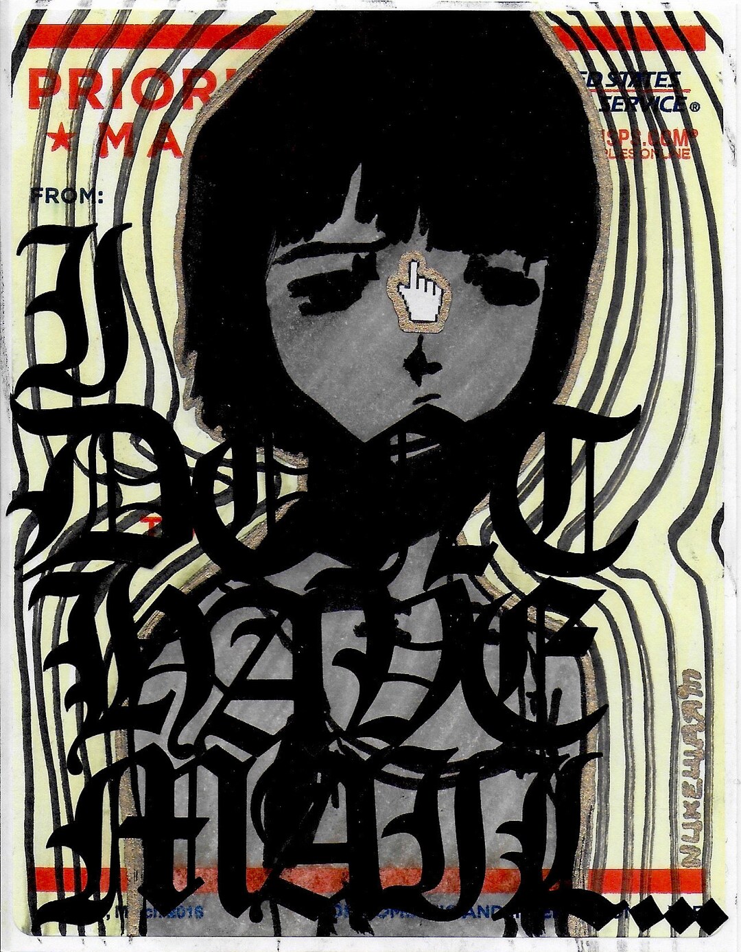 Serial Experiments Lain Hand Drawn Sticker i Dont Have Mail Label 228 ...