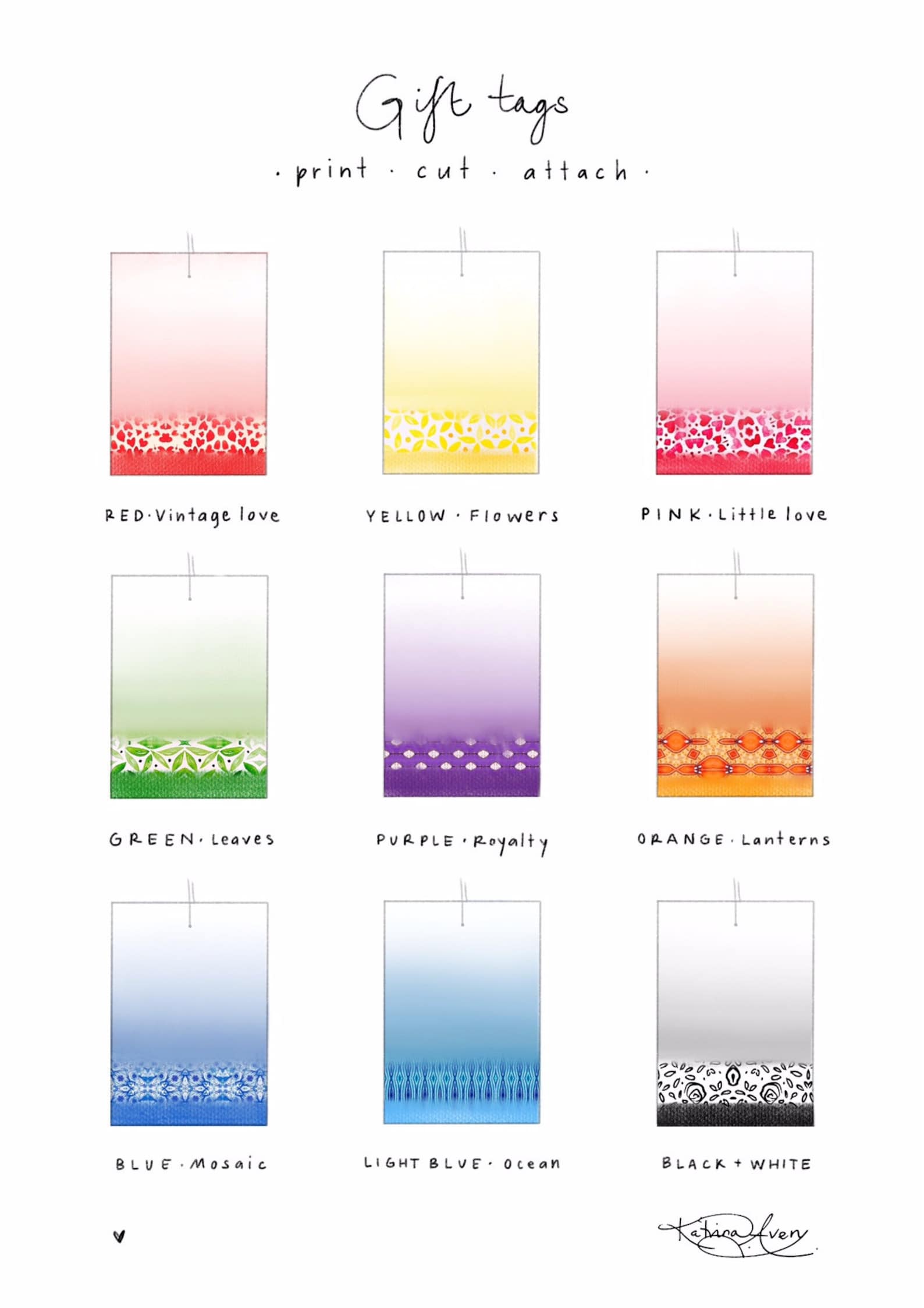 HAPPY BIRTHDAY GIRL Printable Gift Tags With Pink Trim - Illustrated by ...