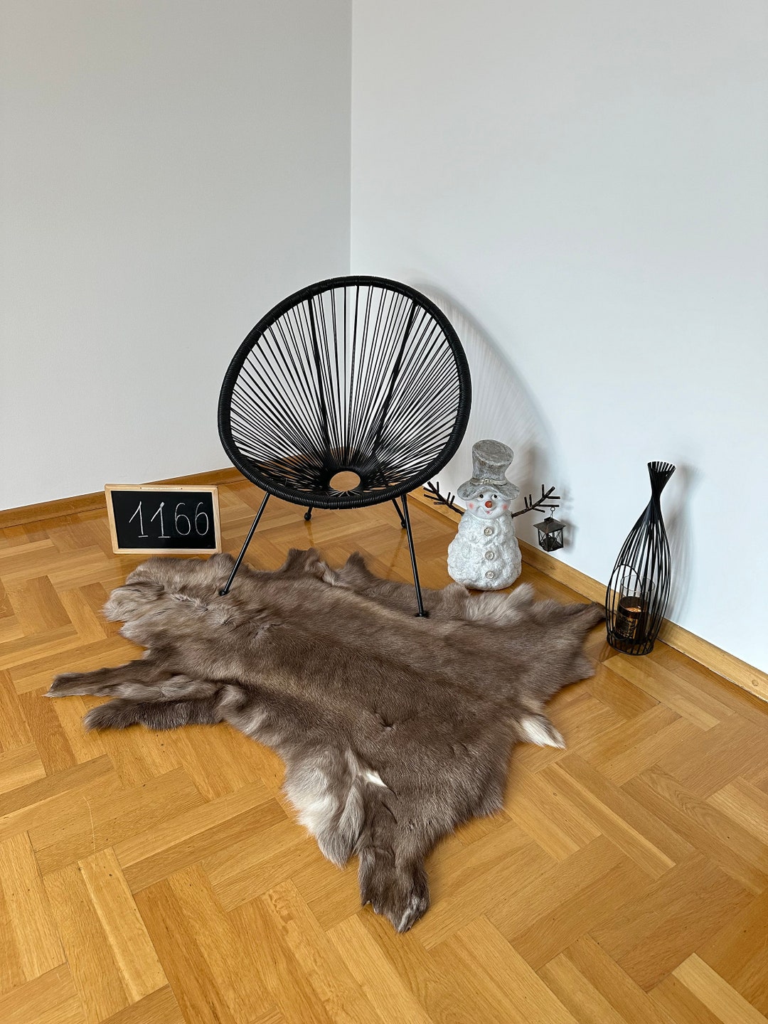 Exclusive Reindeer Skin B Grade Giant Unique 132 X 116cm Scandinavian ...