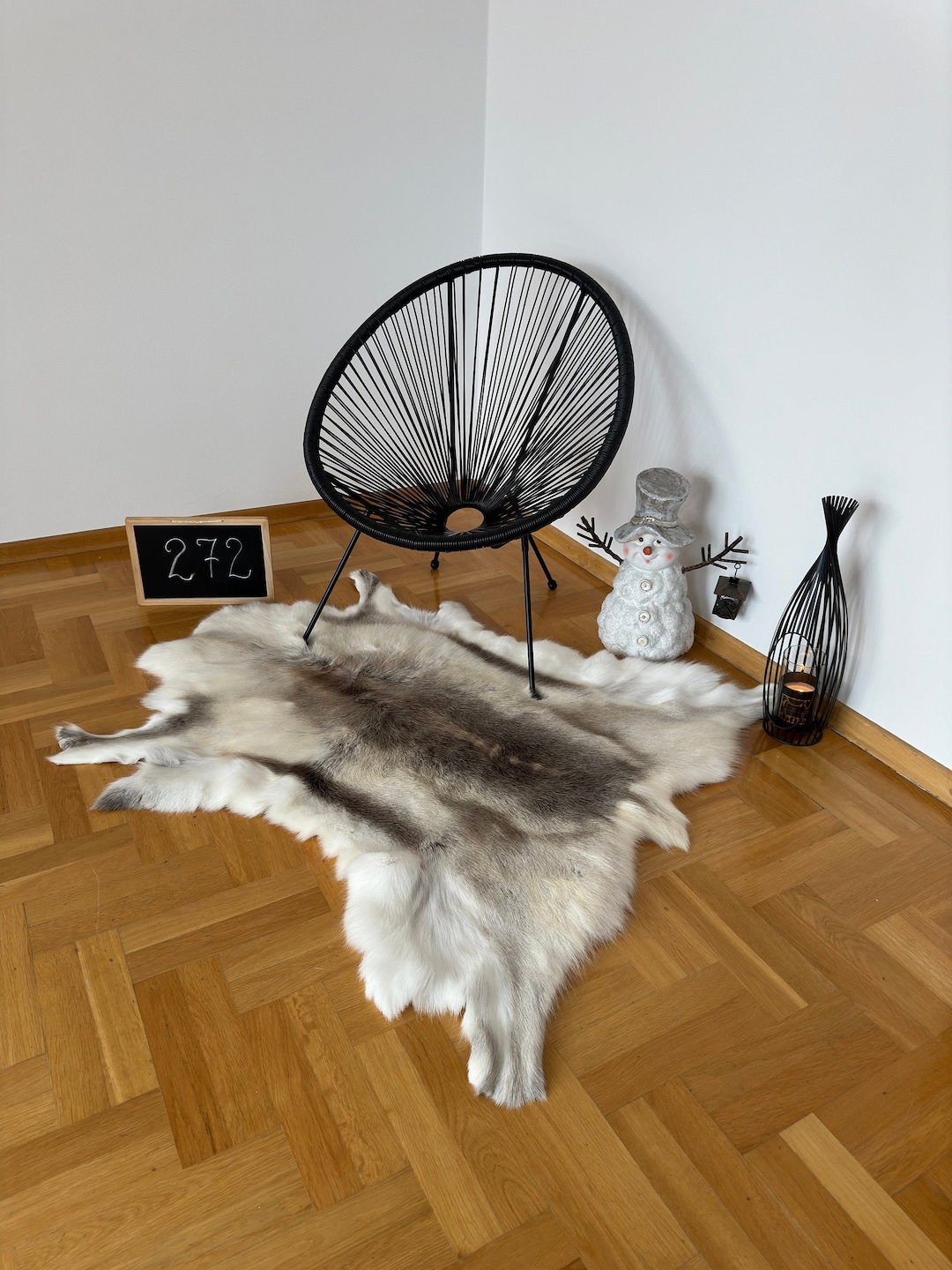 Luxurious Reindeer Hide Unique Giant Size 128 X 119 Cm Reindeer Hide ...