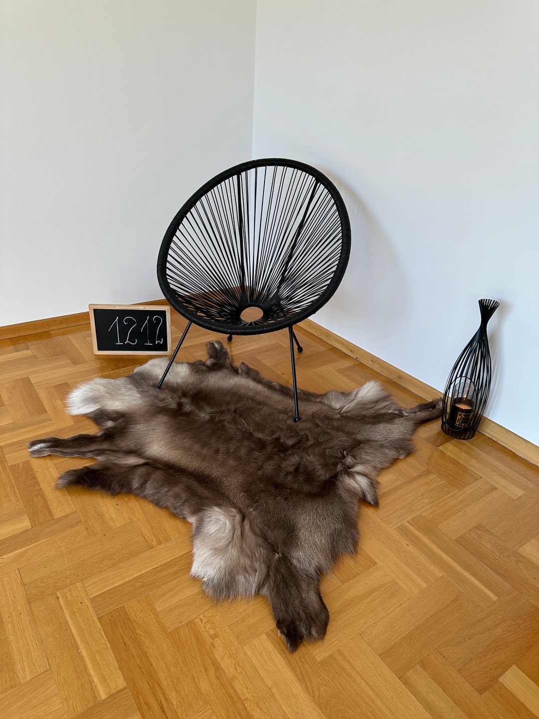 Luxurious Reindeer Skin B Grade Giant Unique 117 X 122cm Scandinavian ...