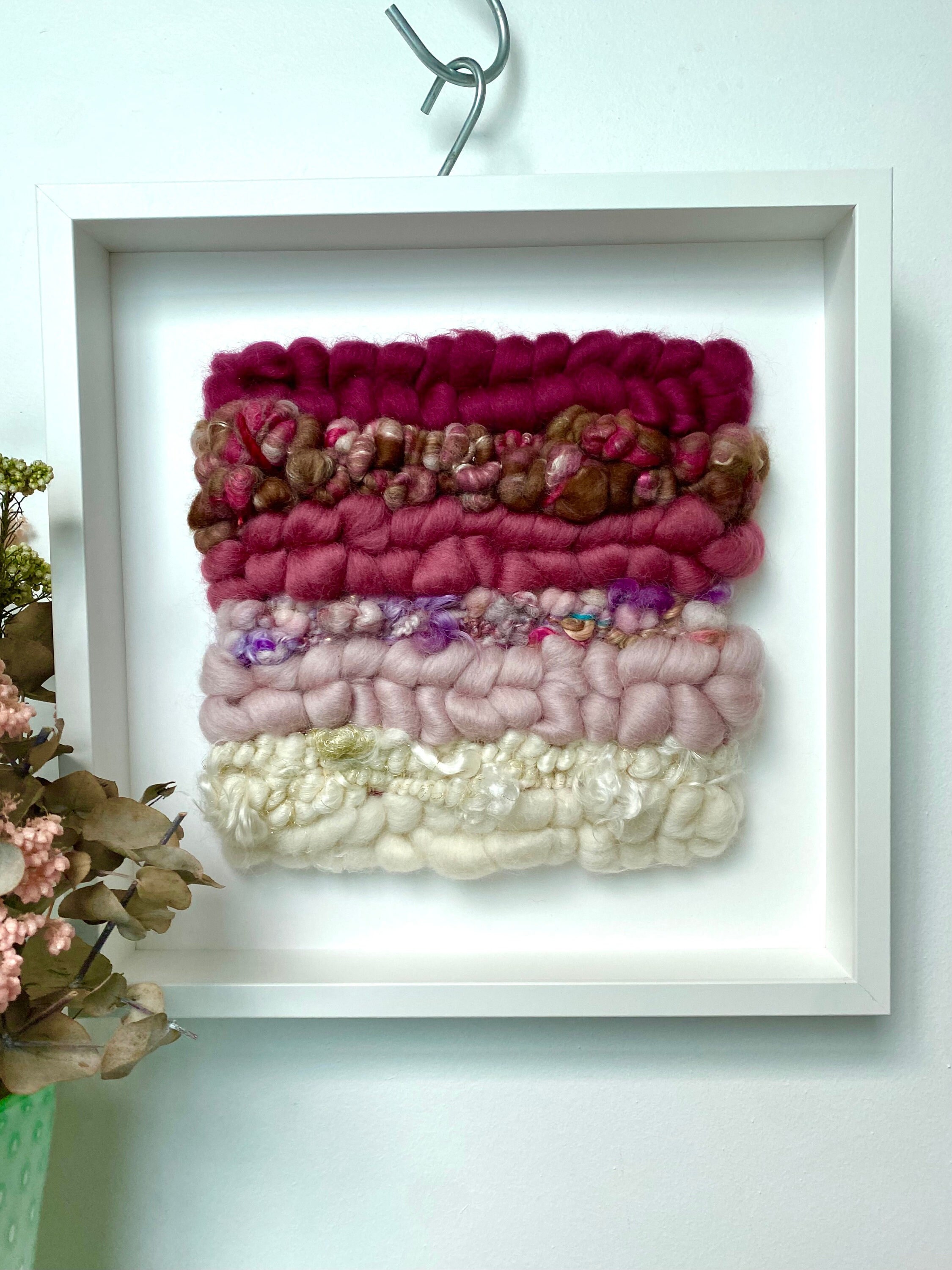 Weaving Framed Weave Woven Wall Hanging Weaving Fibre Art Wool Framed ...