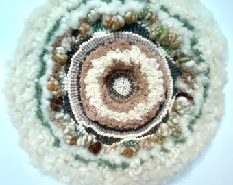 Circle Weaving, Round Woven Wall Hanging, Modern Weaving, Art Yarn ...